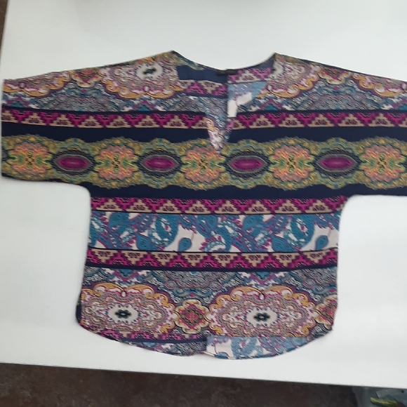 Signature | Tops | Kld Signature Pink And Blue Patterned Top Womens ...